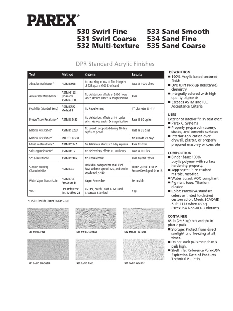 Parex 534 Sand Fine Acrylic Finish | PDF | Building Materials ...