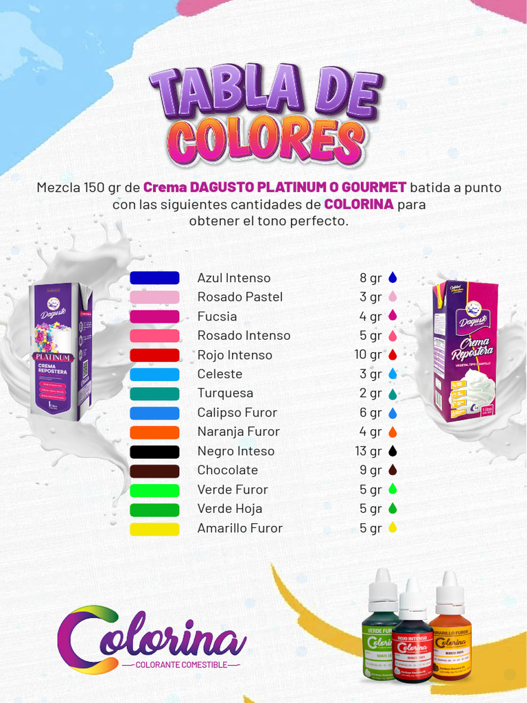 Tabla de Colores - Colorina - New | PDF