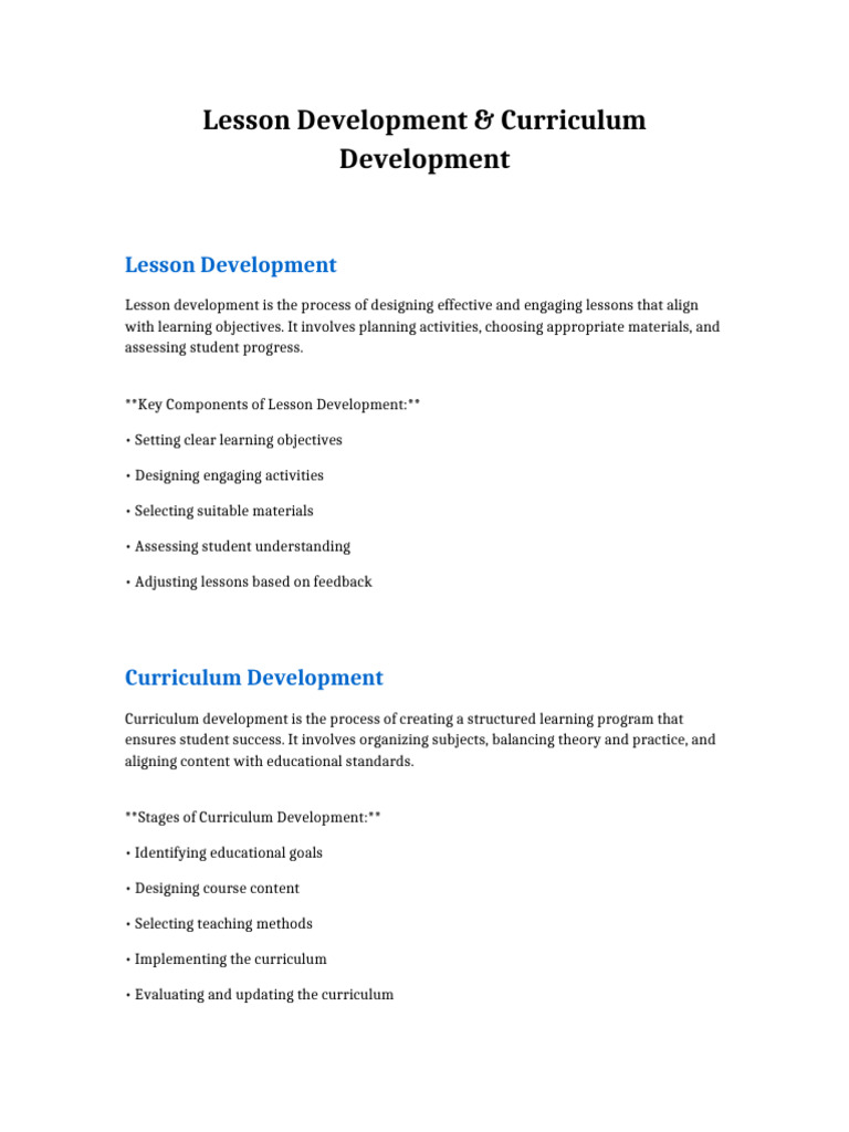Lesson_Curriculum_Development | PDF