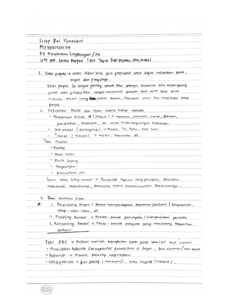 Listy Dwi Yunatiasri - UTS Pak Teguh | PDF