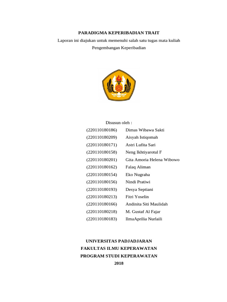 Paradigma Keperibadian Trait | PDF