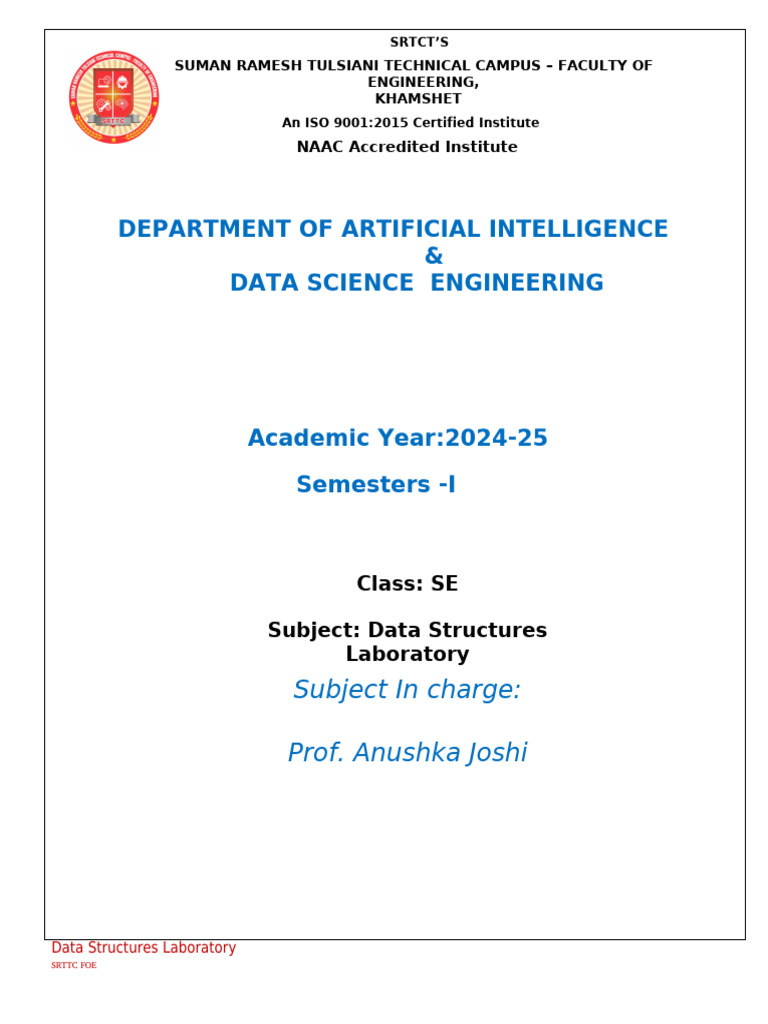 Fds Front Pages Pdf String Computer Science Queue Abstract