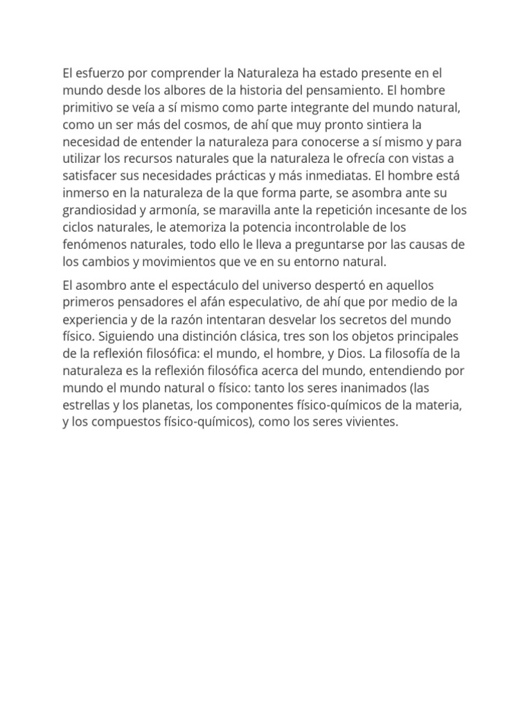 La Filosofía de La Naturaleza | PDF