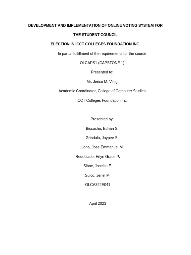 Development and Implementation of Online Voting System For The Student ...