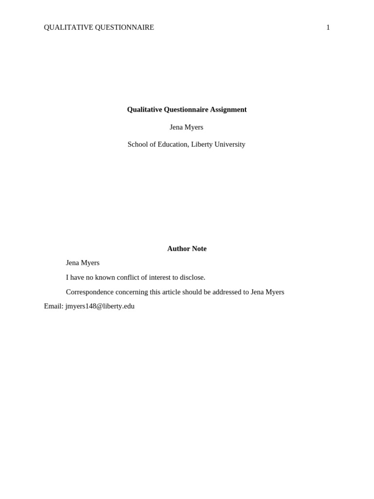 Qualitative Questionnaire Assignment | PDF | Phonics | Reading ...