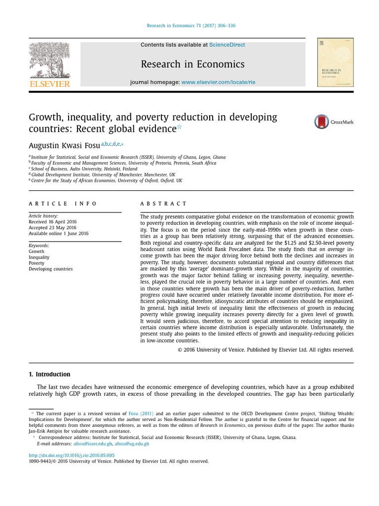 Growth Inequality and Poverty Developing Countries | PDF | Poverty | Poverty & Homelessness