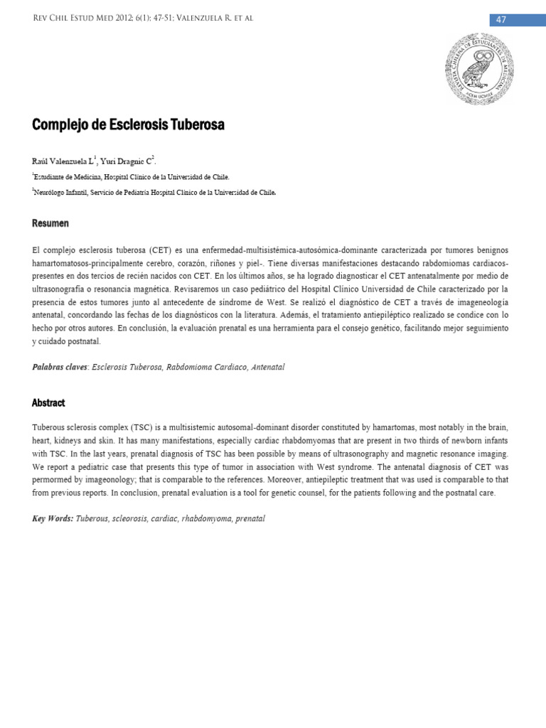 Esclerosis Tuberosa | PDF | Epilepsia | Enfermedades y trastornos
