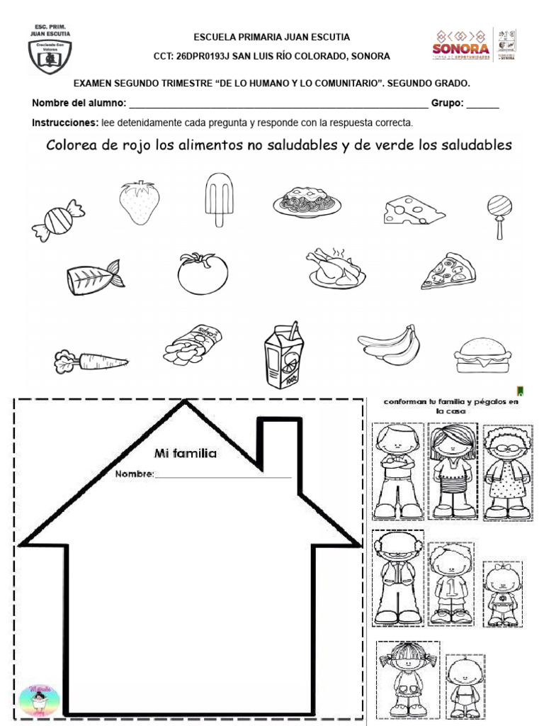 Examen Segundo Grado: Lo Humano y Comunitario | PDF