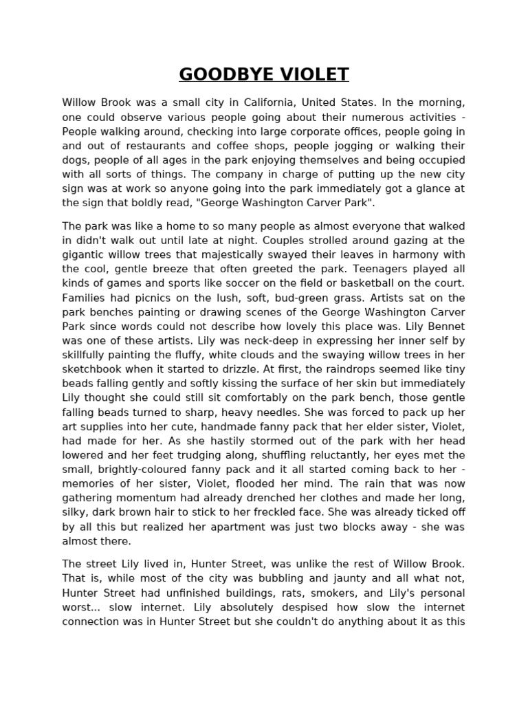 GOODBYE VIOLET - MARIO AZIMBA | PDF