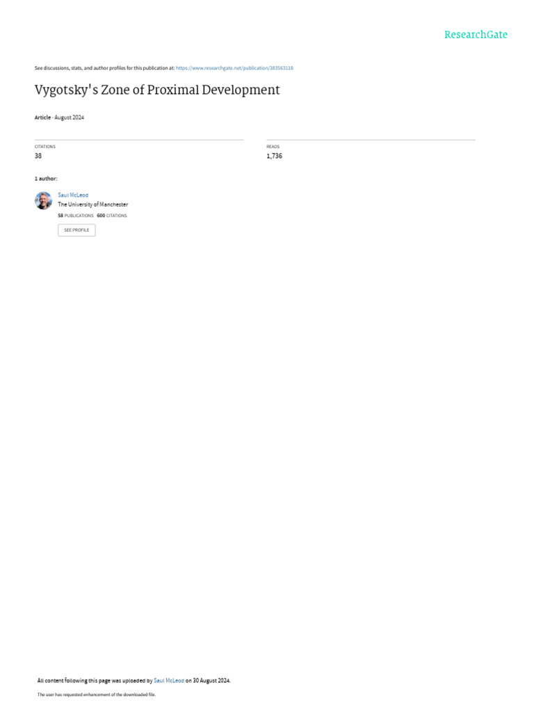 Zone of Proximal Development | PDF | Learning | Inquiry Based Learning