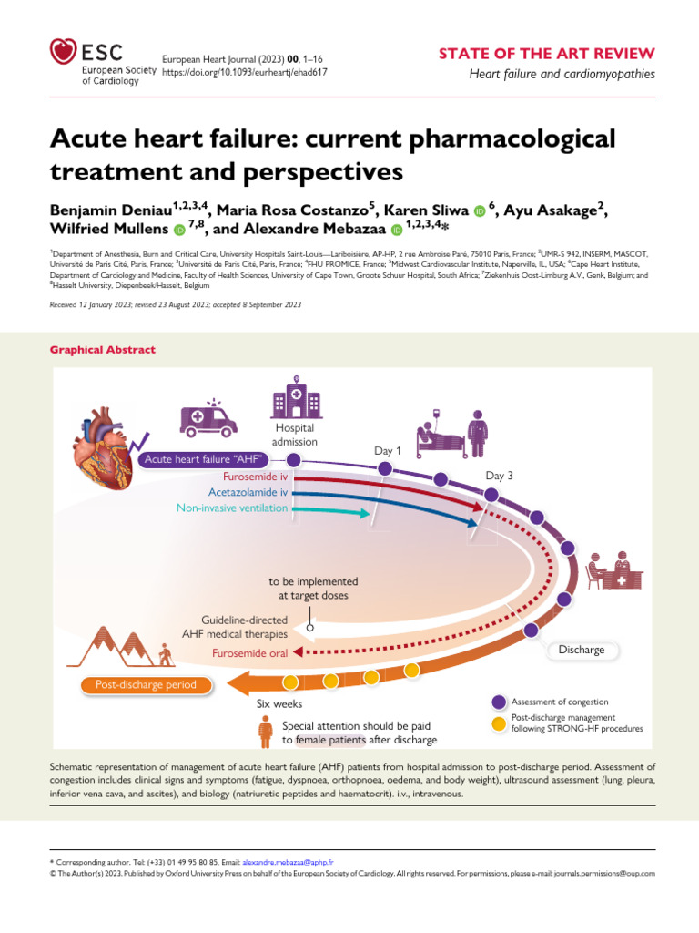 Falla Cardiaca Aguda Revision Esc 2023 | PDF | Heart Failure | Heart