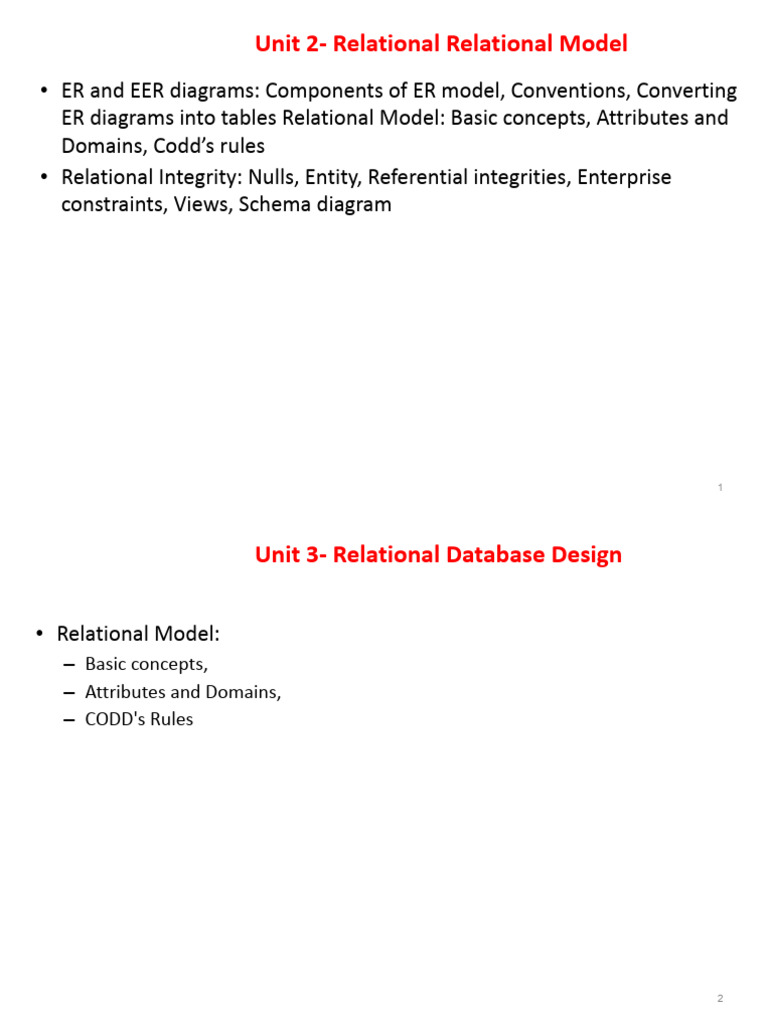 Dbms Unit-2 Presentation | PDF | Relational Database | Relational Model
