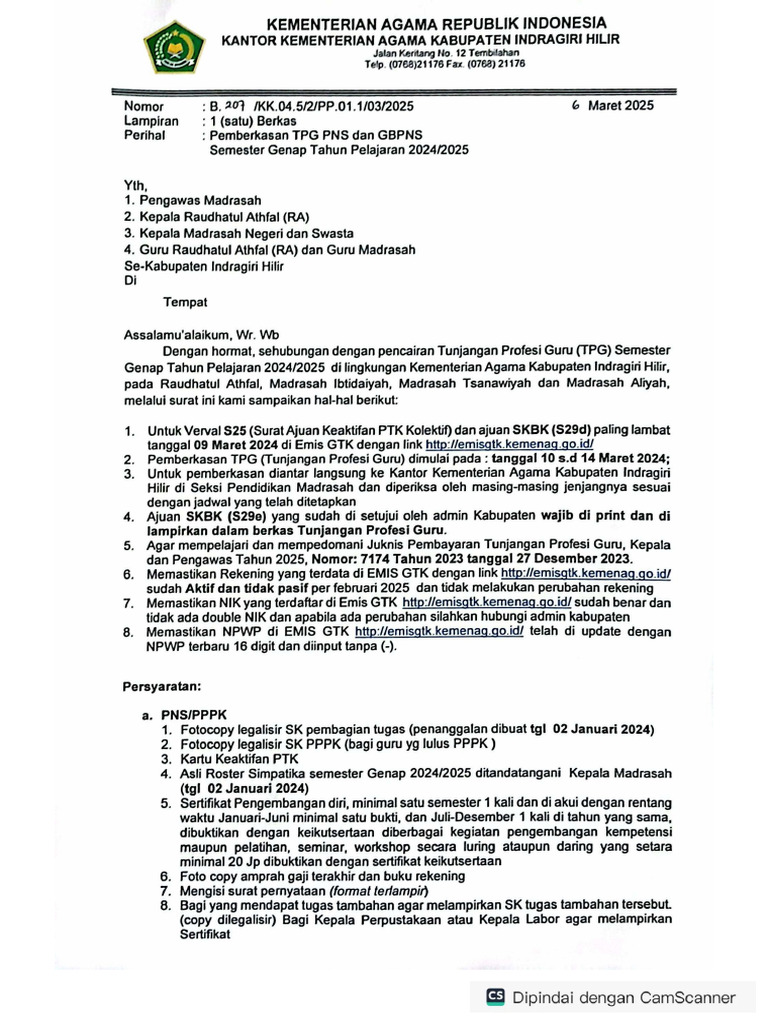 2025 pemberkasan tpg | PDF