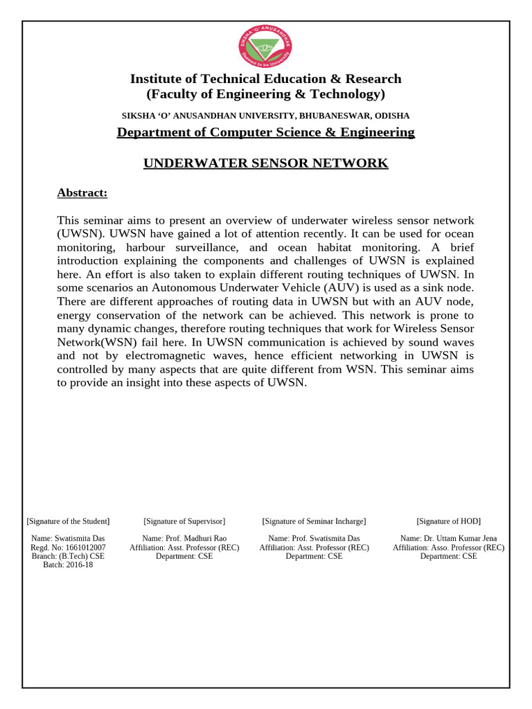 Abstract - DEMO - SEMINAR-I | PDF