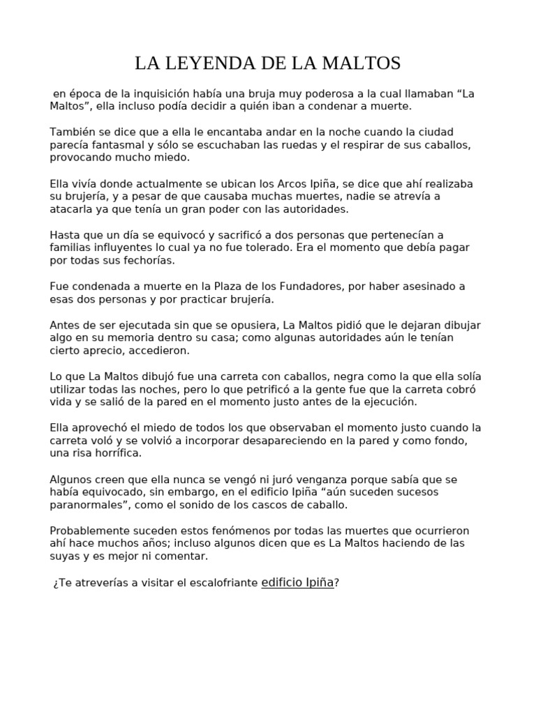 La Leyenda de La Maltos | PDF