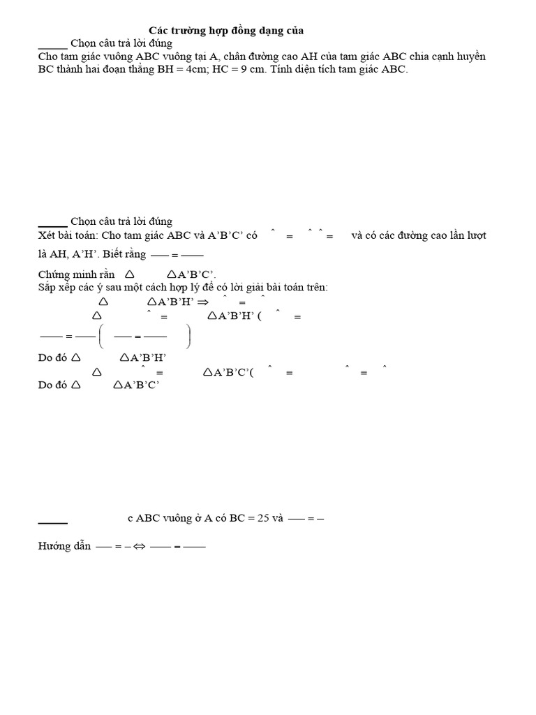 Các Trư NG H P Đ NG D NG C A Tam Giác Vuông | PDF