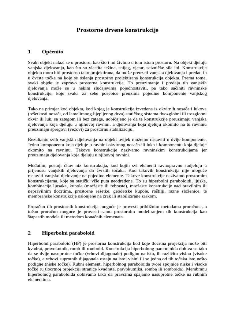 Drvene Konstrukcije Prostorne | PDF