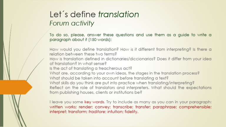 Activity 1_Let´s define translation | PDF