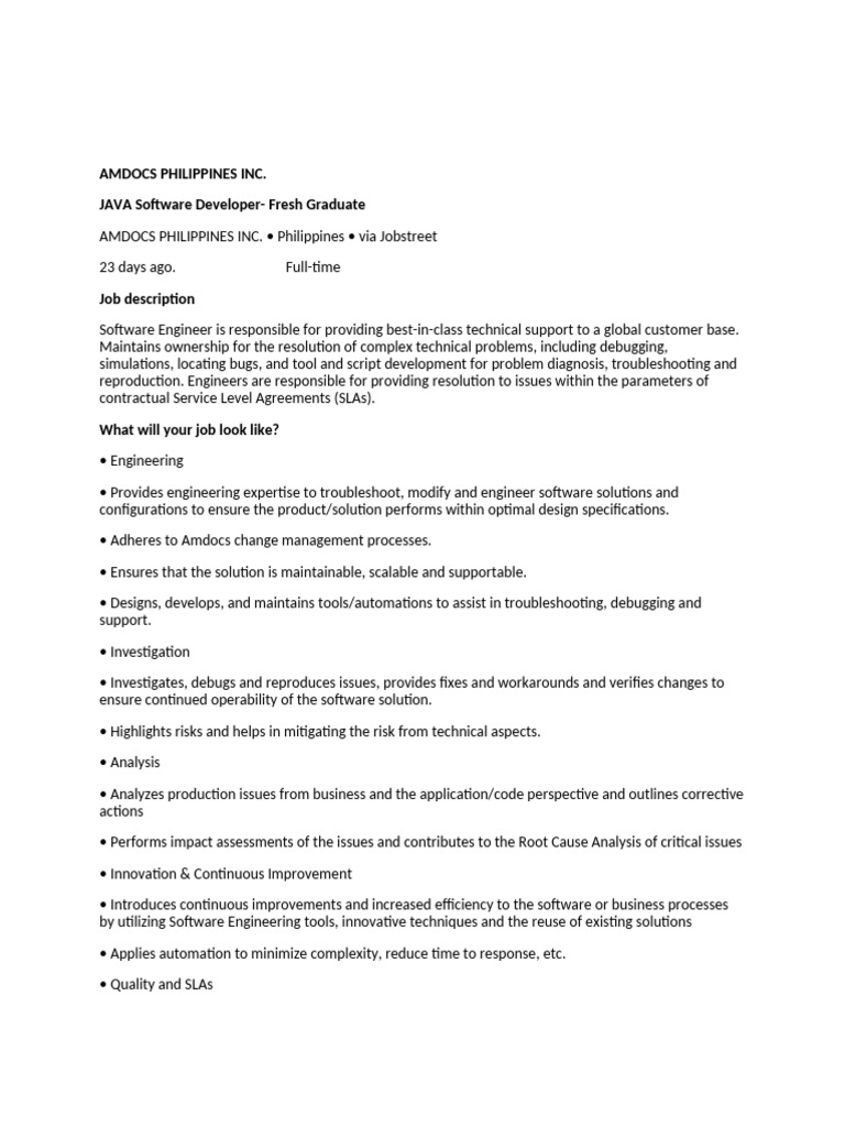 Job Advertisement Maricar | PDF | Software | Debugging