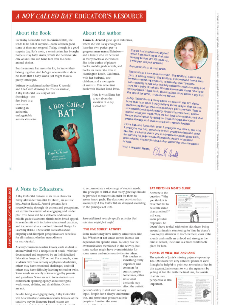A Boy Called Bat Educators Resource | PDF | Autism | Senses