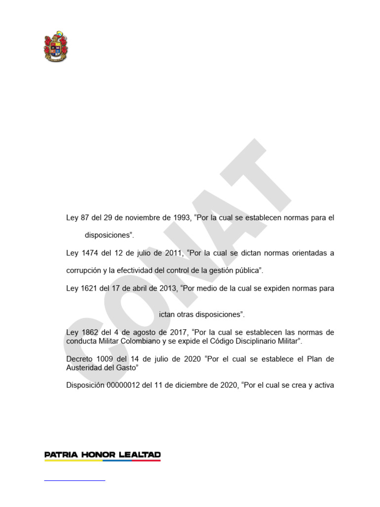 Plan de Revista Conat - Brcna2-1 | PDF | Personal (militar) | Batallón