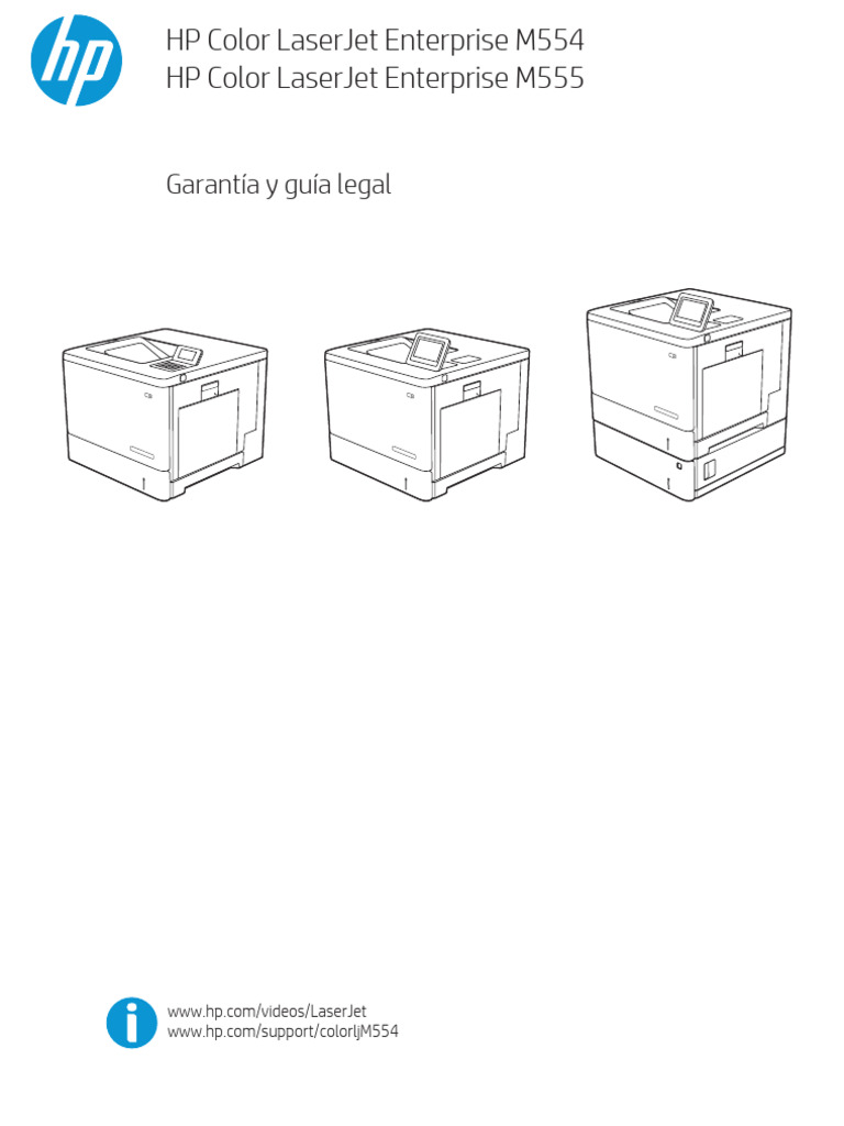 HP Color LaserJet Enterprise M554, M555 - Garantía y guía legal | PDF ...