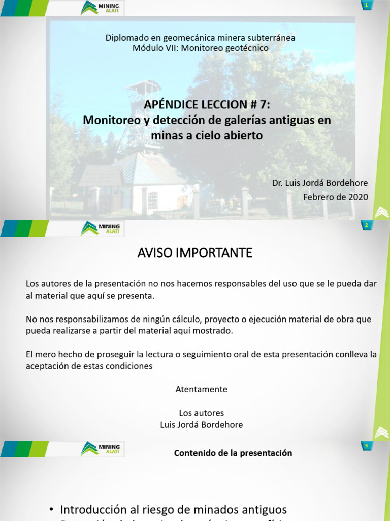 Apendice Leccion 7 Monitoreo Galerías Antiguas en Cielo Abierto - v2 ...