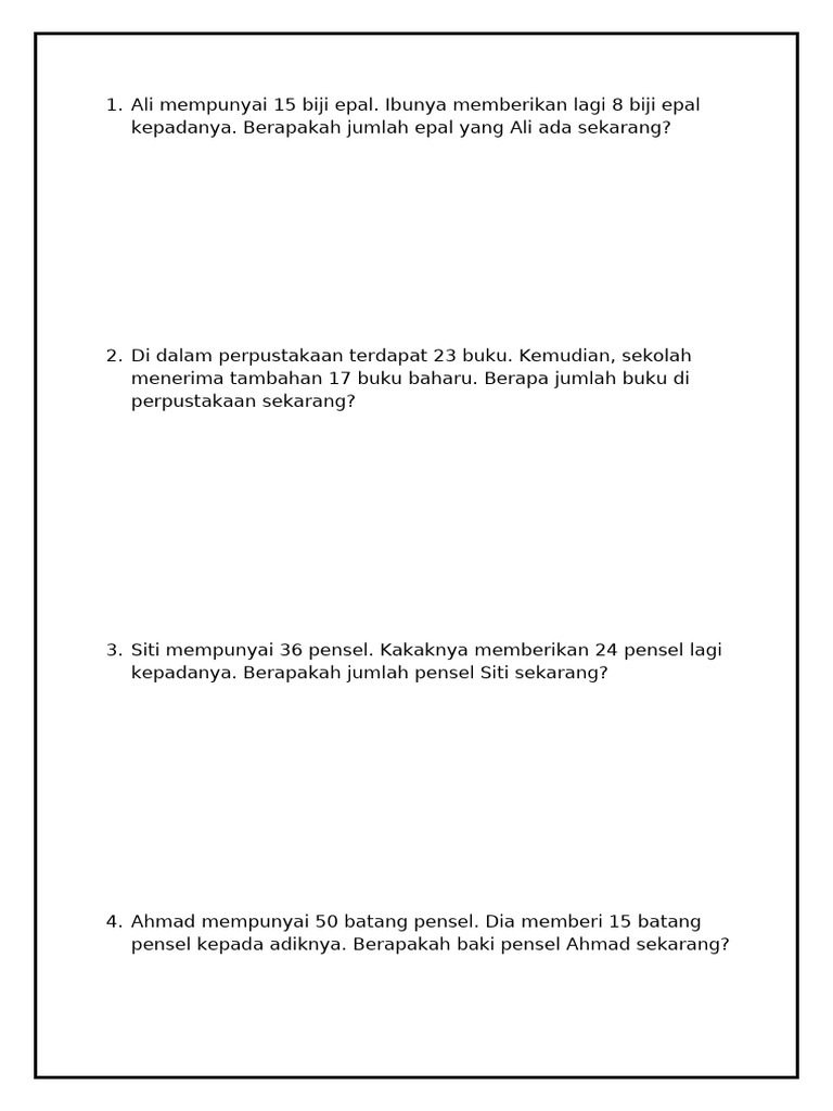 Soalan Ayat Matematik | PDF