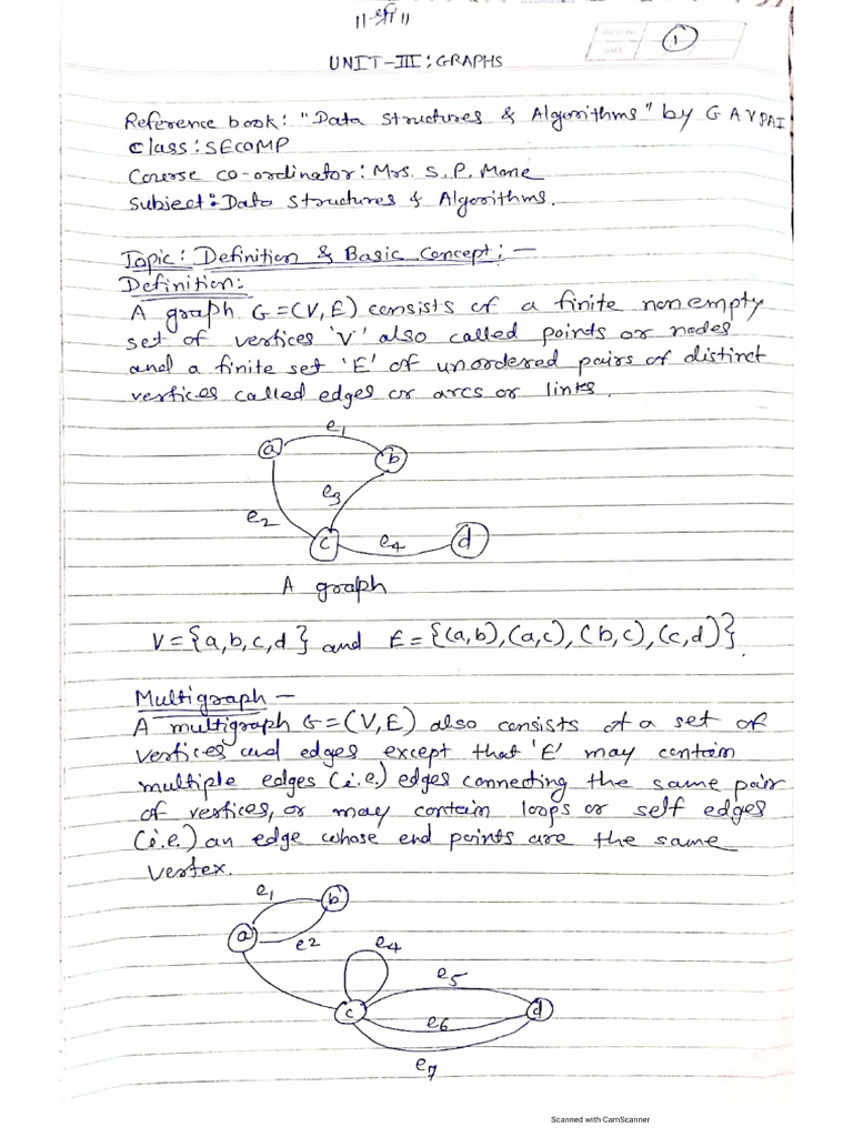 DSA Unit3 Handwritten Notes | PDF