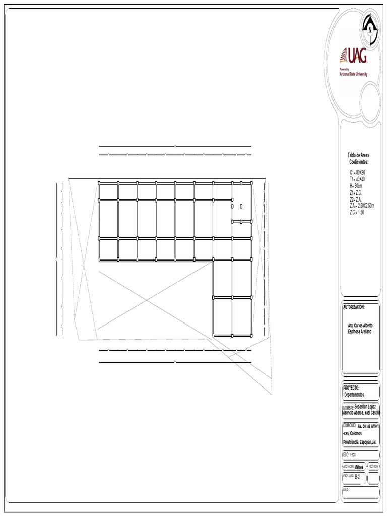 Tabla de Areas Coeficientes:: C1 80X80 T1 40X40 H 30cm Z1 Z.C. Z2 Z.A ...