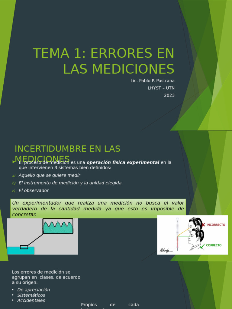 TEMA 1-ERRORES Y PROPAGACION DE ERRORES 2023 utn | PDF | Medición