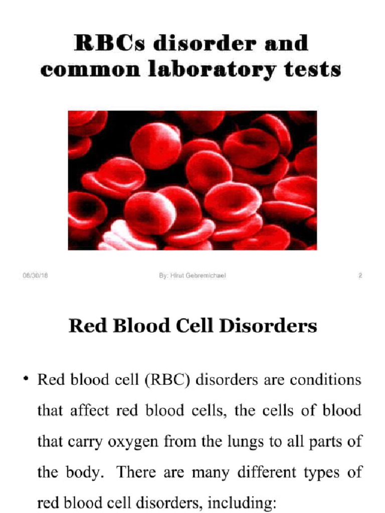 Disorders of Red Blood Cells | PDF