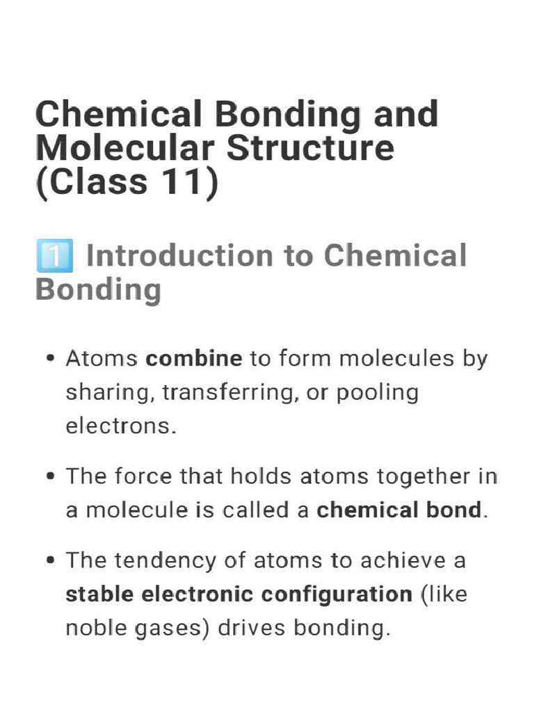 Chemical Bonding by Chatgpt | PDF