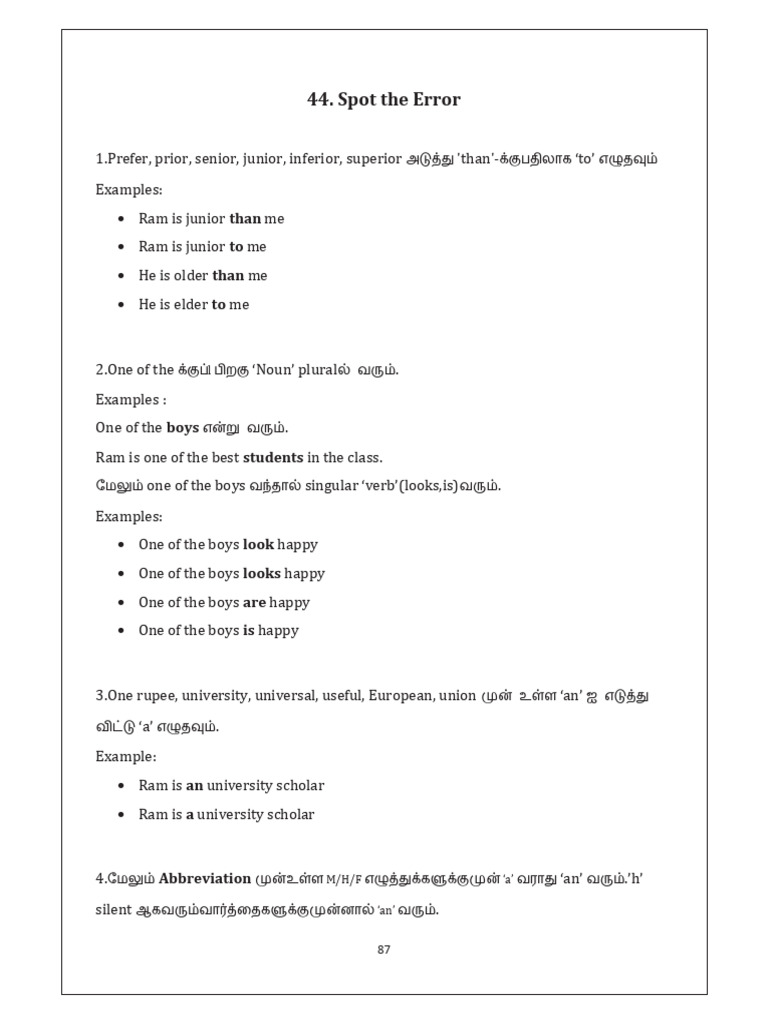 Spot The Errors | PDF | Language Mechanics | Linguistics