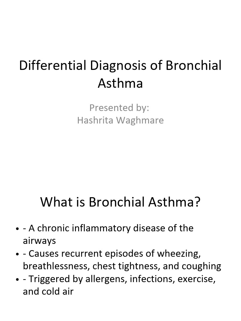 Differential Diagnosis of Asthma Explained | PDF | Asthma ...