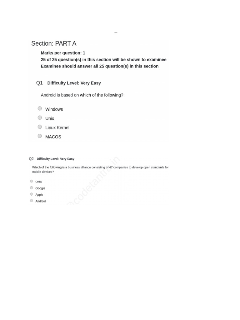 Android - Mcqs | PDF