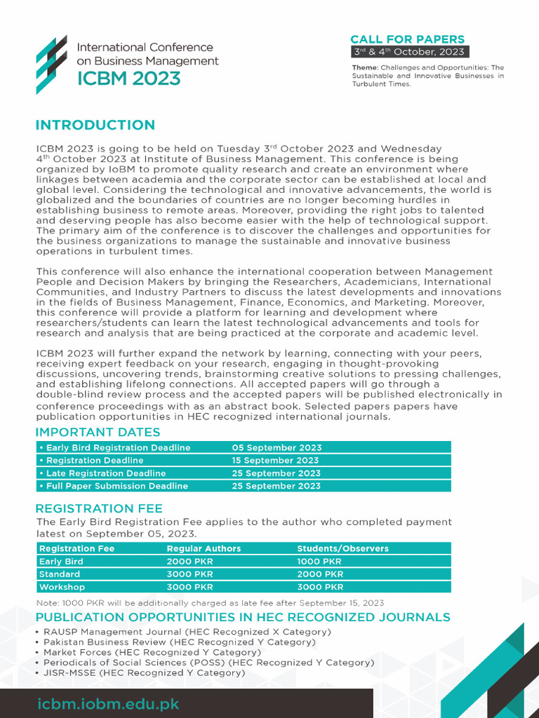 ICBM 2023 Flyer | PDF