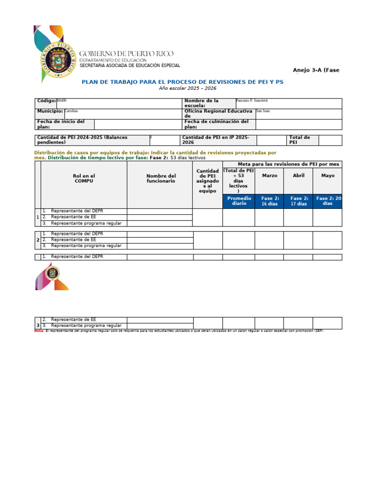 Anejo 3-A Fase 2 Rev. PEI 2025-2026 | PDF