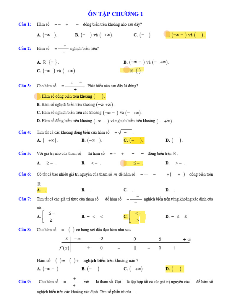 ôn tập chg 1 | PDF
