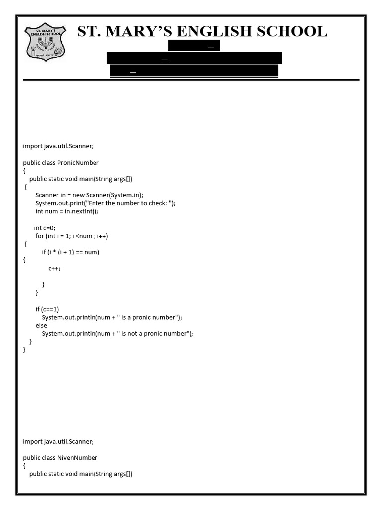Class 9 Comp Important Programs | PDF | Integer (Computer Science ...
