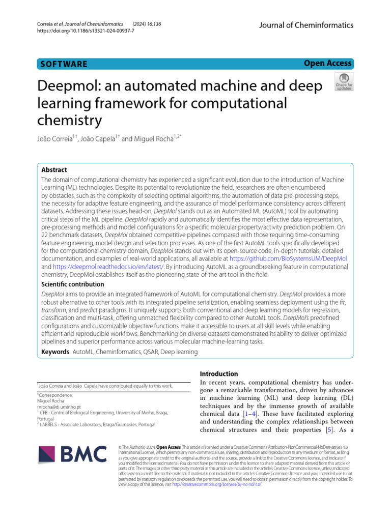Journal of Cheminformatics, Chemistry Central | PDF | Quantitative Structure–Activity ...