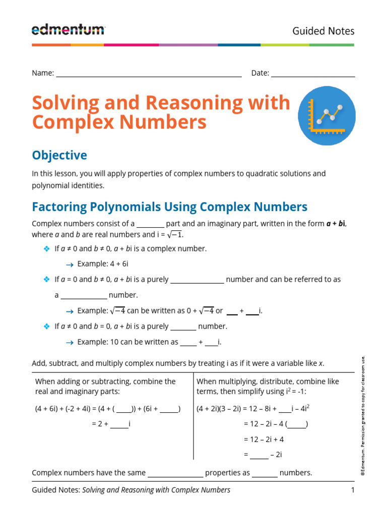 Guided Notes - IN Algebra II - Unit A4 - Solving and Reasoning With ...