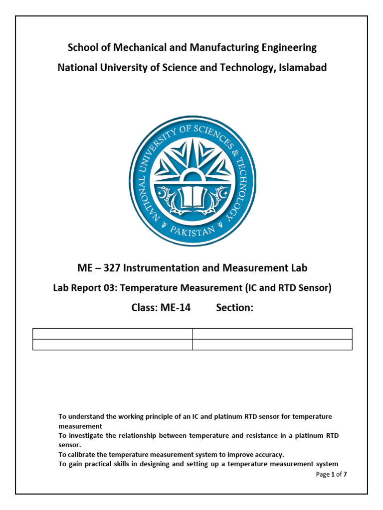 Lab Handout 03 - Instrumentation Lab | PDF | Sensor | Resistor