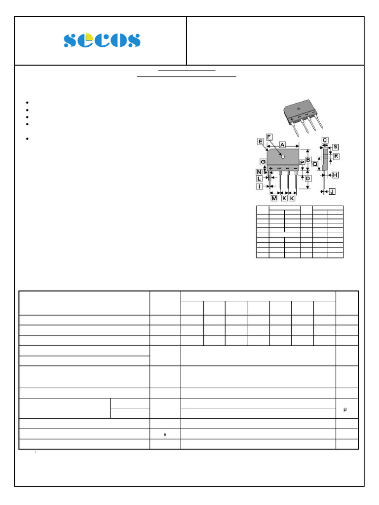 50A Glass Bridge Rectifiers 50V-1000V | PDF | Rectifier | Electrical Engineering