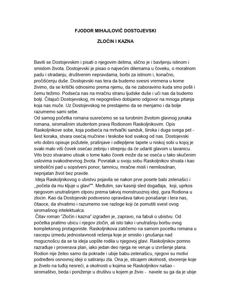 Zlocin i Kazna Compress | PDF