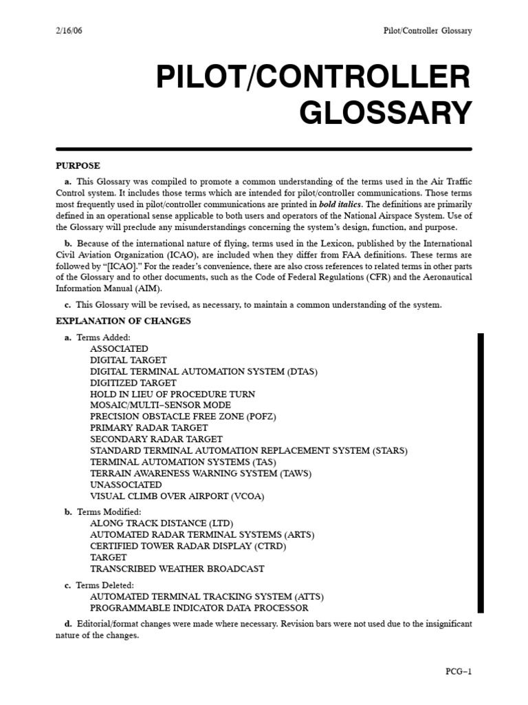 Pilot/Controller Communication Terms Guide | PDF | Air Traffic Control | Instrument Flight Rules