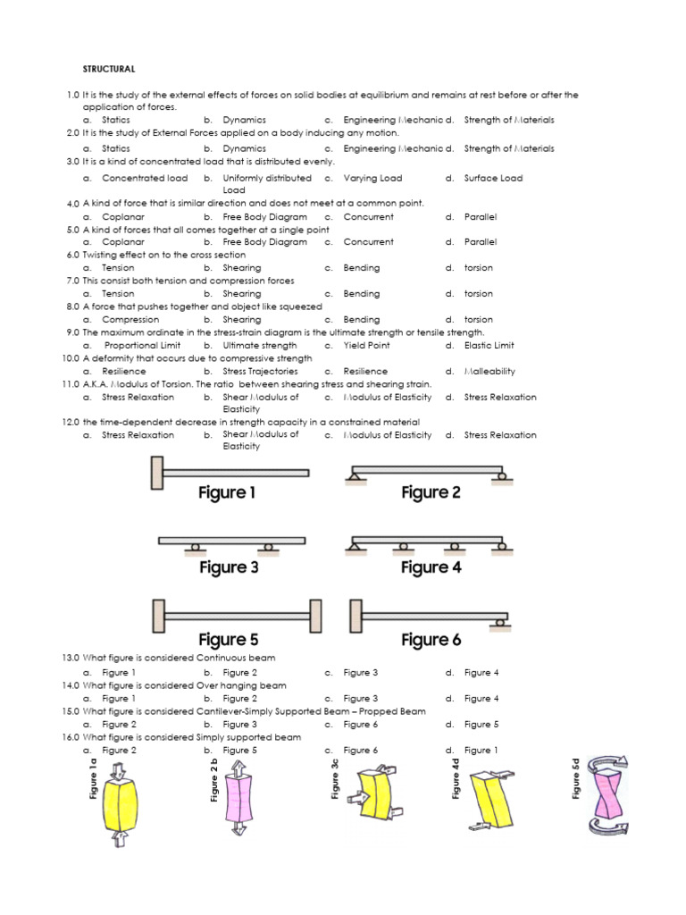 STRUCTURAL-QUESTIONS-PDF | PDF | Strength Of Materials | Stress (Mechanics)