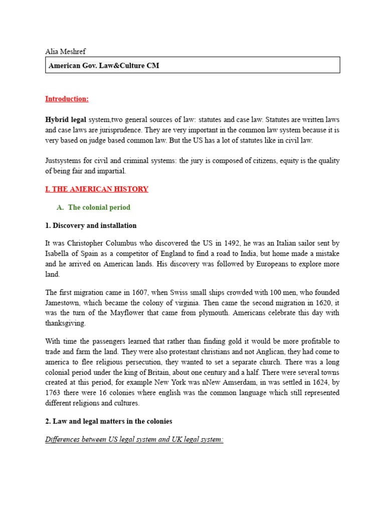 Overview of the American Legal System | PDF | Article One Of The United ...