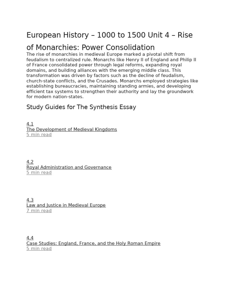 RISEOFMONARCHIESDURINGMIDDLEAGES | PDF | Middle Ages | Feudalism
