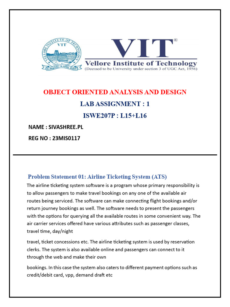 23mis0117 Ooad Lab Da 1 | PDF | Databases | World Wide Web